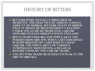 Bitters The Alcoholic Drinks | PPTX