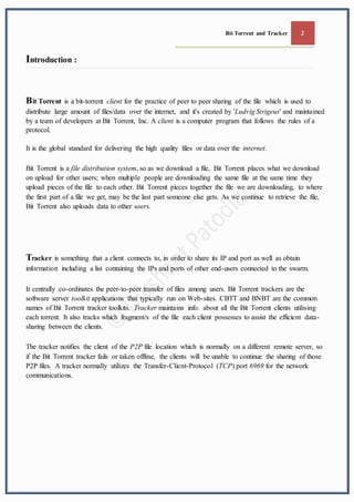 Bit torrent and tracker | PDF