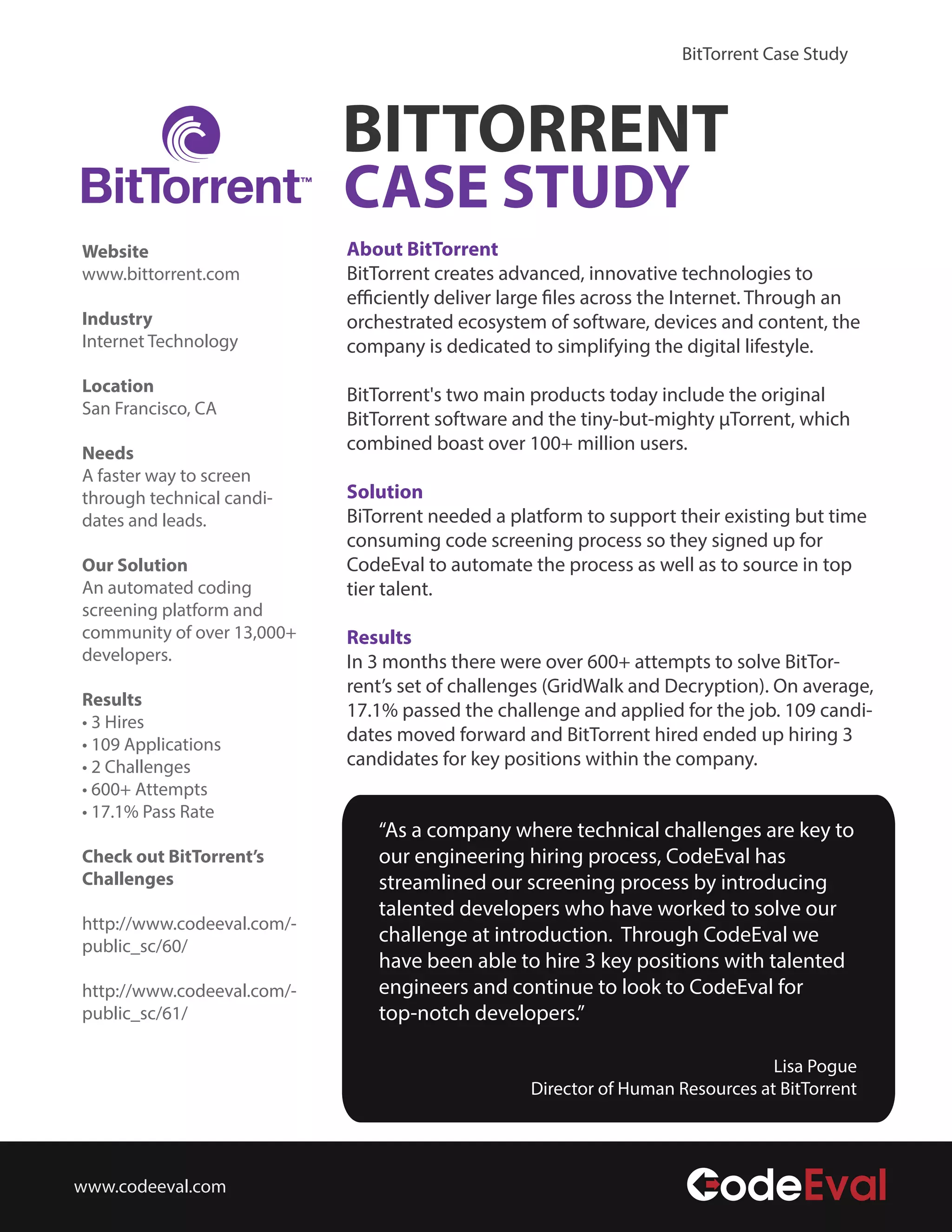 Bittorrent code eval case study | PDF | Shareware and Freeware | Computer Software and Applications
