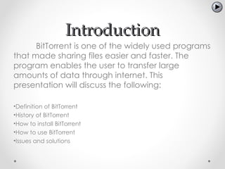 BitTorrent - sharing files has never been easier | PPT