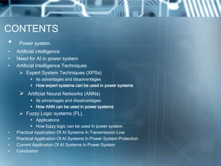 Artificial intelligence in power system | PPTX