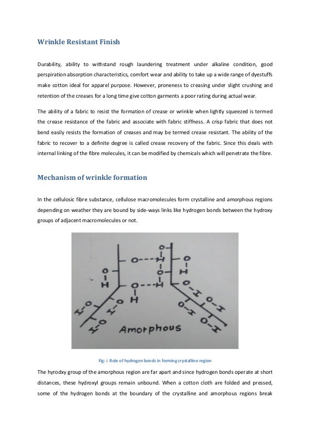 Wrinkle Resistant Finishes In Textiles