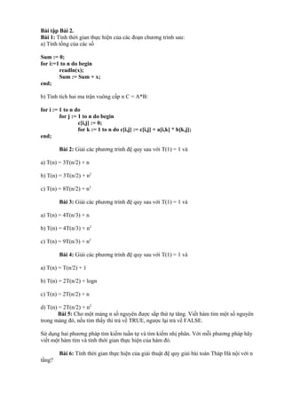 Bai tap lap trinh | PDF