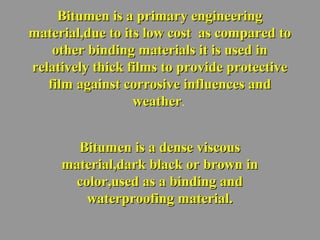 Bitumen materials in road transport | PPT