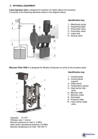 Bitumen emulsion plant globe core uvb 8 | PDF