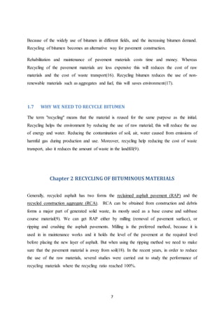 Evaluation of the Performance of Recycled Bituminous Materials | DOCX ...