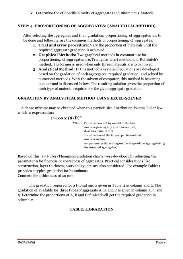 Bituminous mix design | DOCX