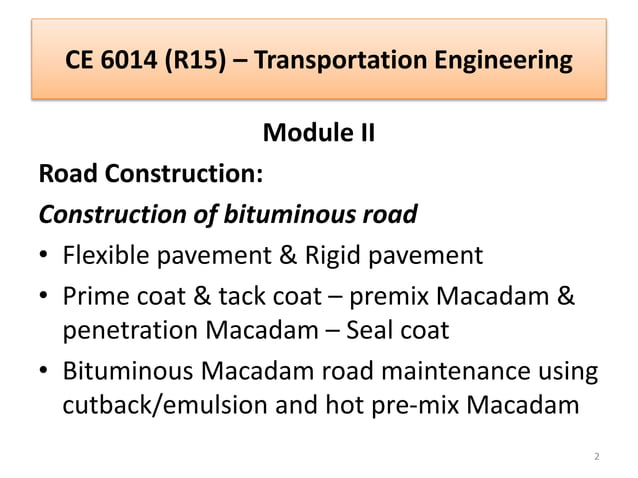 Bituminous road construction | PPTX | Geology | Science