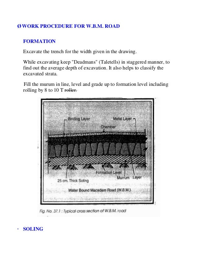 Bituminous road work procedure trimix, wbm, concrete - test, checklist ... Bituminous road work procedure trimix, wbm, concrete - test, checklist ...