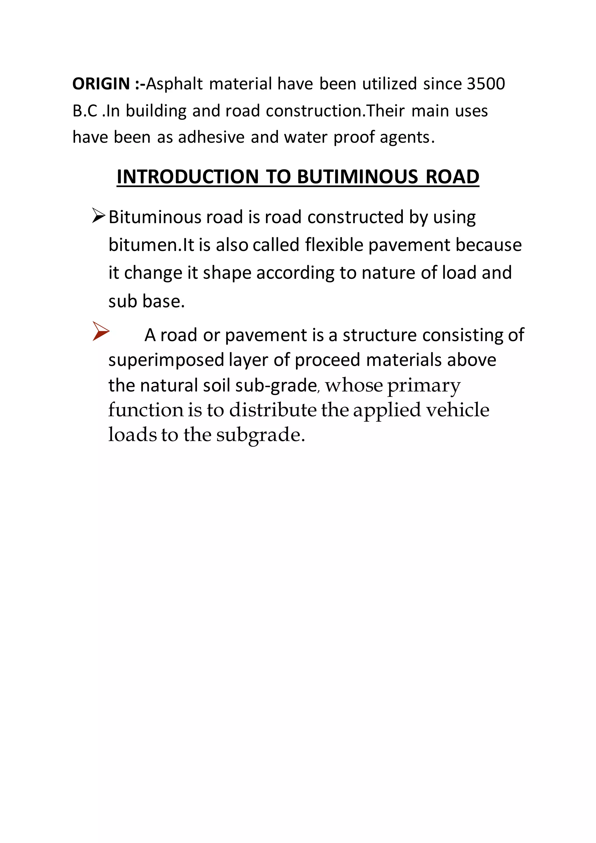 Bitumin road construction | DOCX
