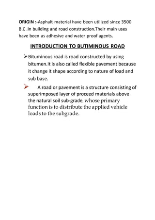 Bitumin road construction | DOCX
