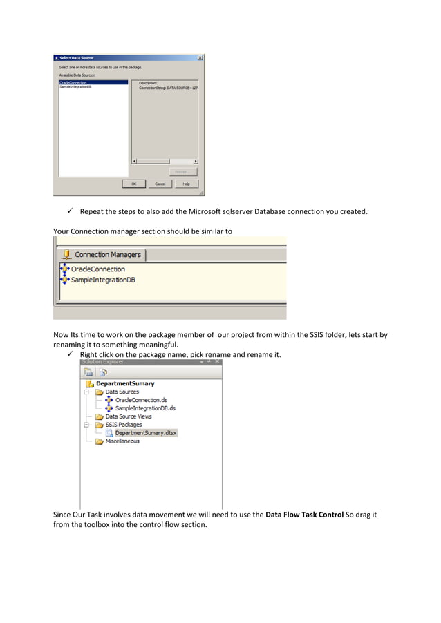 BI Tutorial (Copying Data from Oracle to Microsoft SQLServer) | PDF