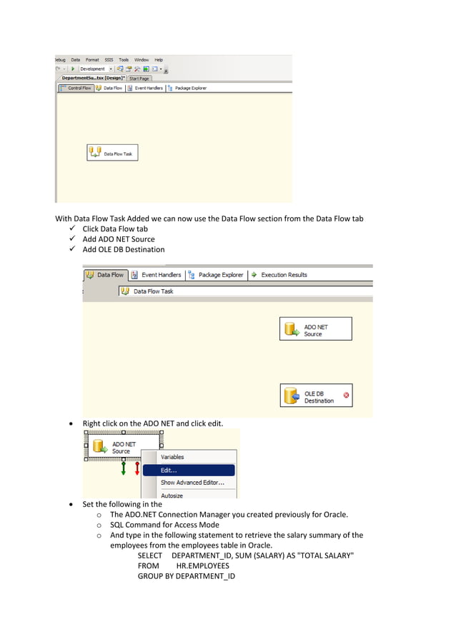 BI Tutorial (Copying Data from Oracle to Microsoft SQLServer) | PDF