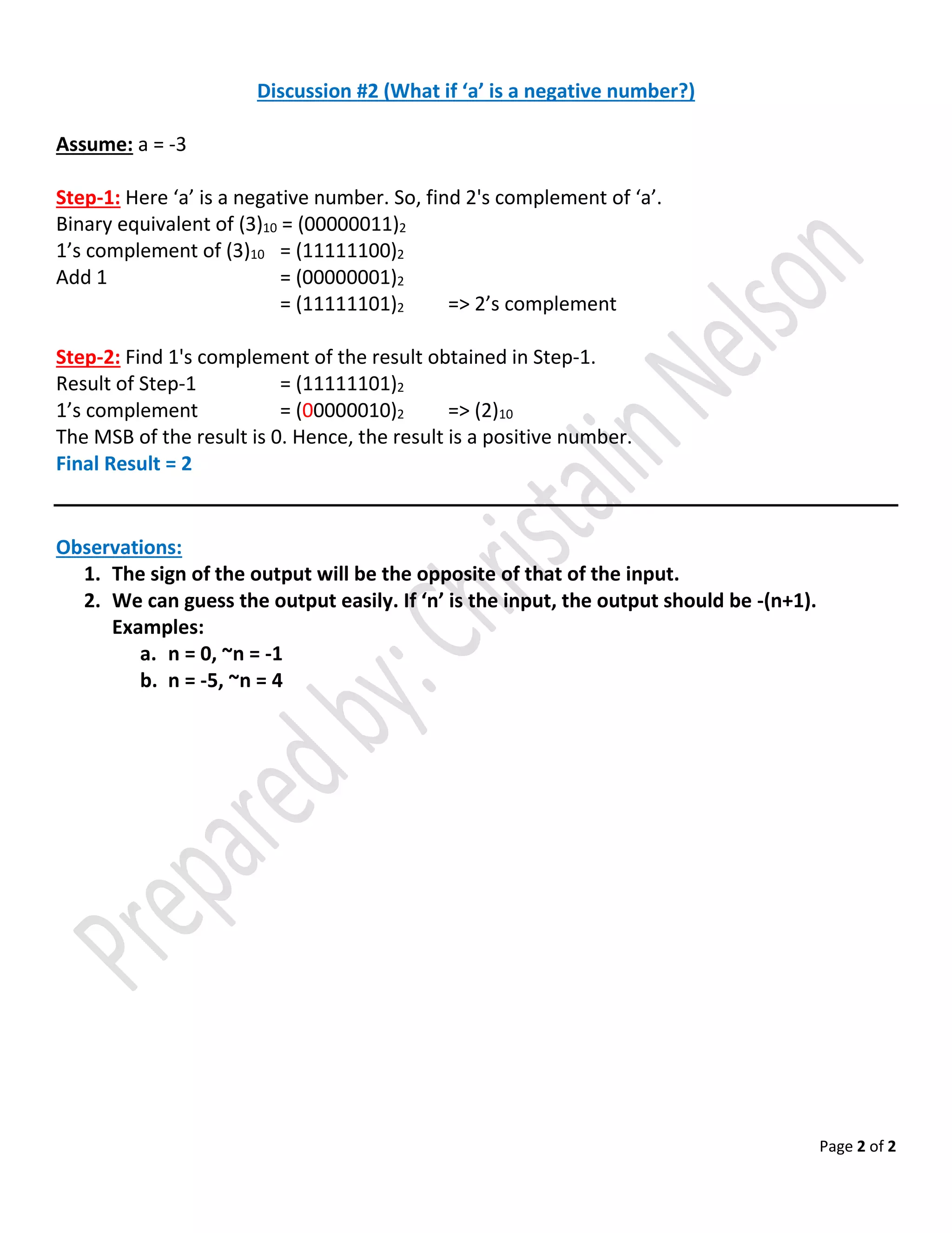 Bitwise Complement Operator Pdf