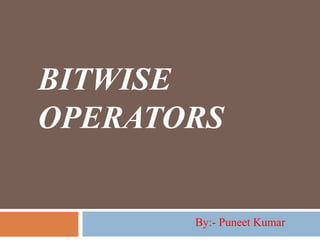 Bitwise operators | PPT