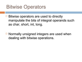Bitwise operators | PPT