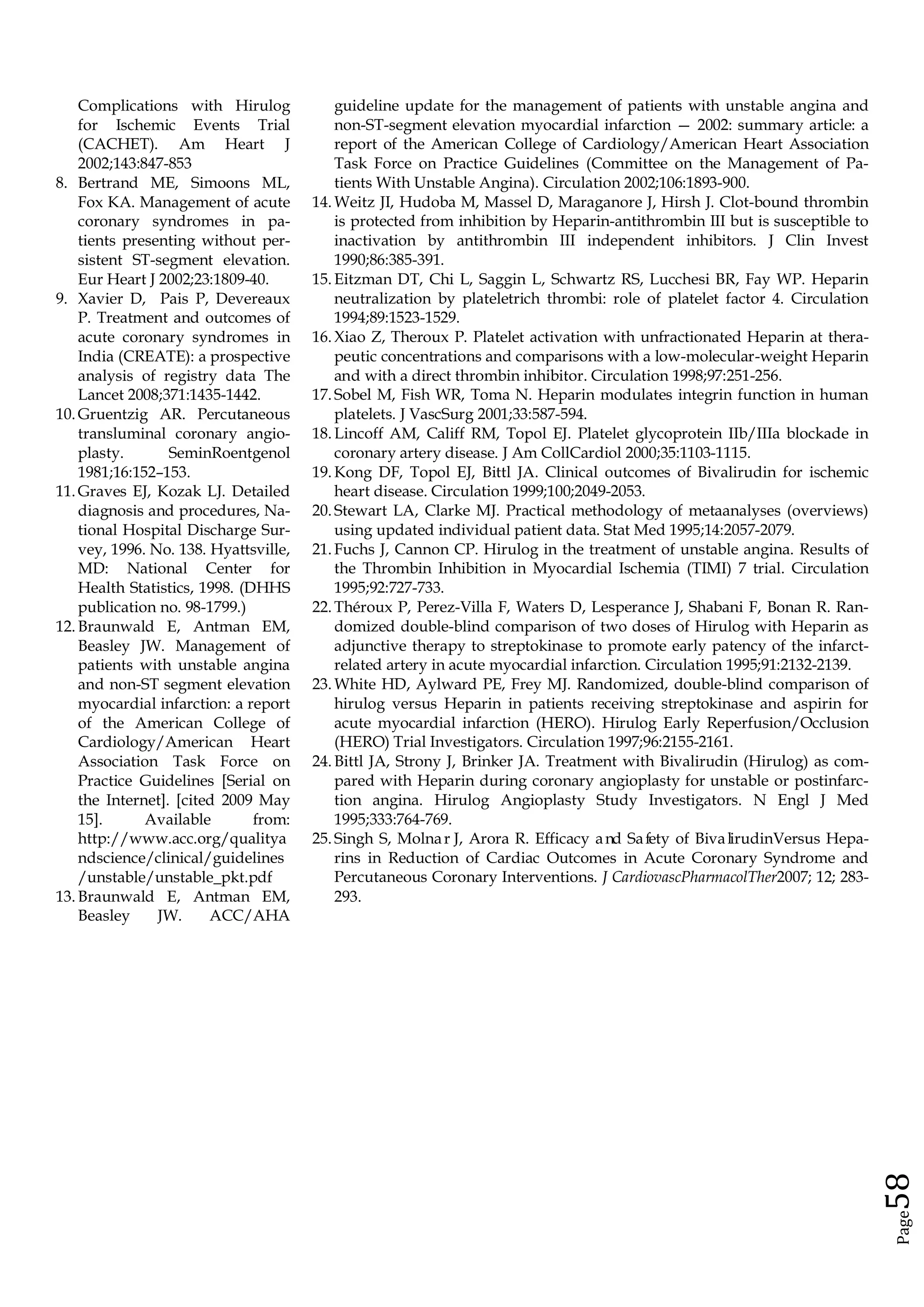 Bivalirudin and Heparin | PDF