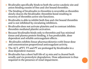 Bivalirudin in acute coronary syndromes and percutaneous coronary | PPT