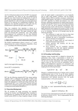 Bivariatealgebraic integerencoded arai algorithm for | PDF