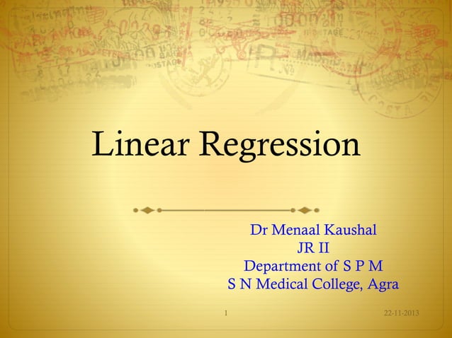 Bivariate linear regression | PPTX