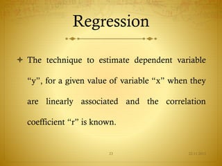 Bivariate linear regression | PPTX