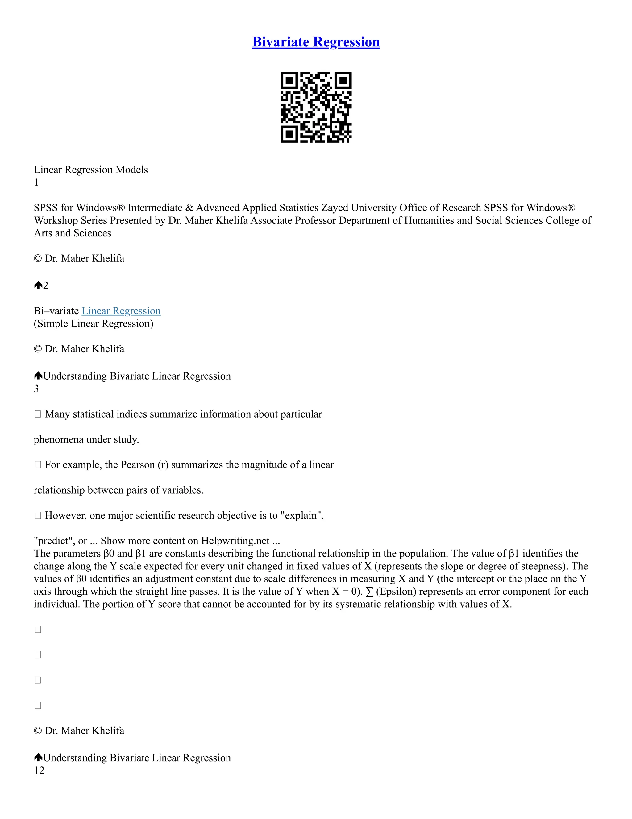 Bivariate Regression | PDF