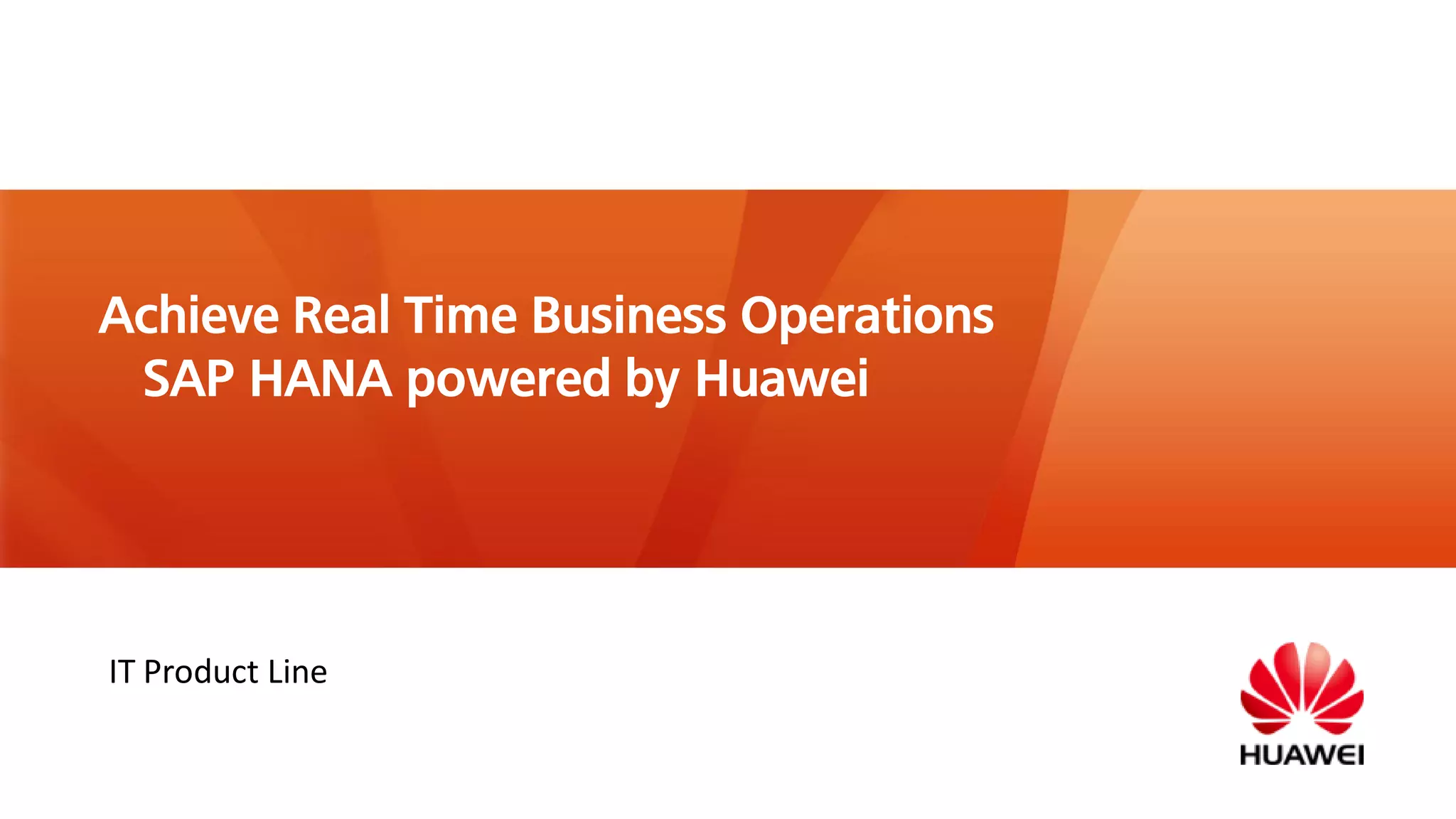 Huawei Solutions for SAP HANA Overview | PDF