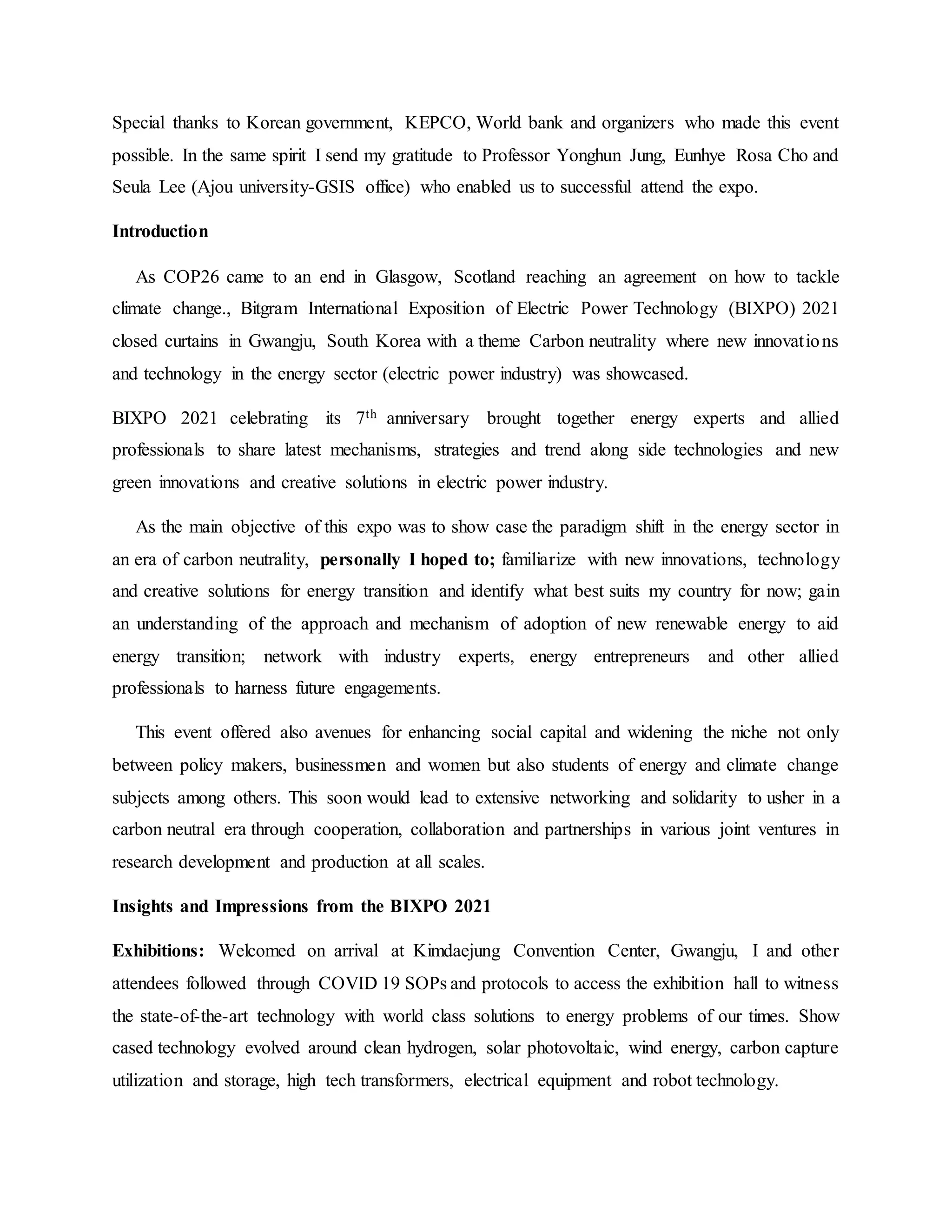 Bixpo2021 report katushabe sergius | DOCX | Business Expos ...