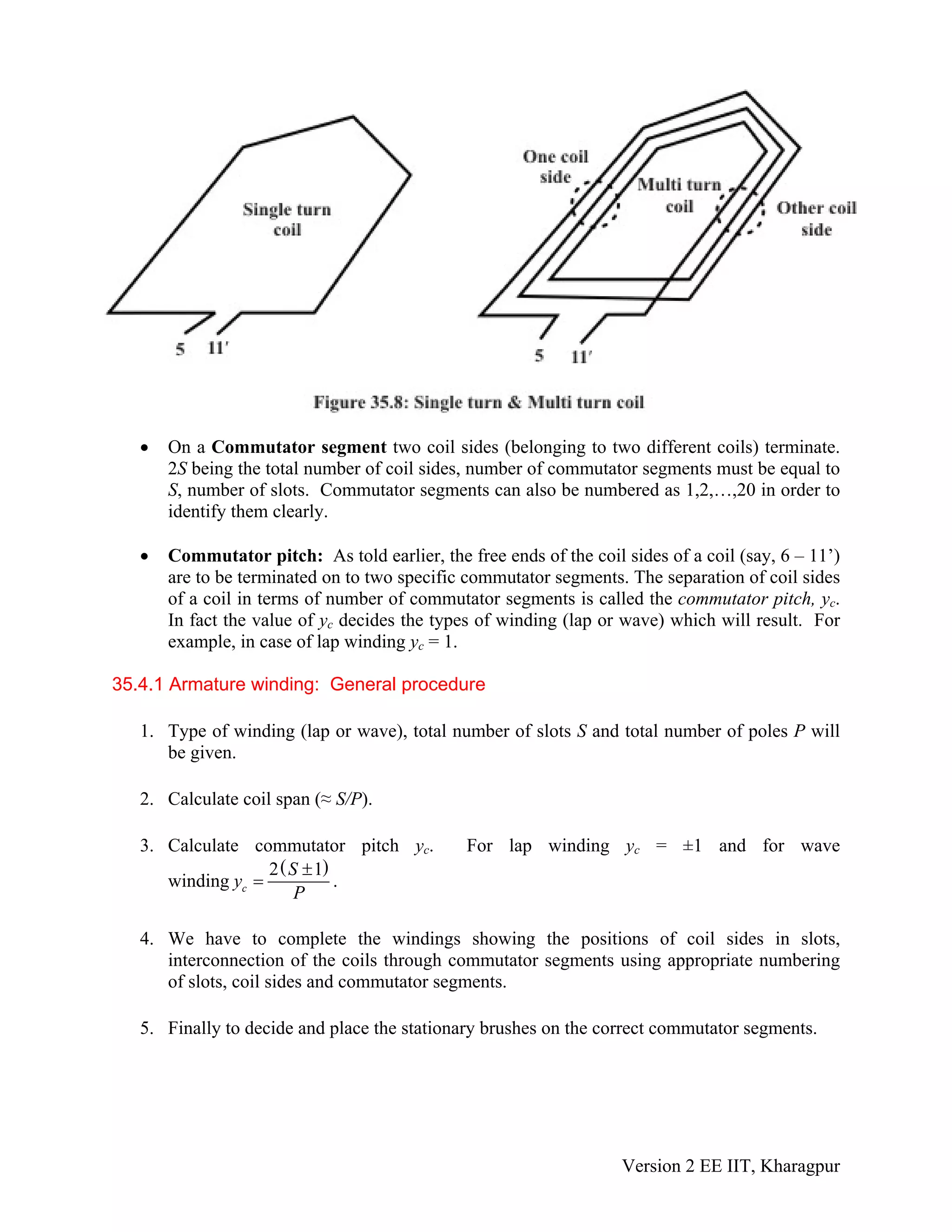 Types of armature winding of dc generator | PDF