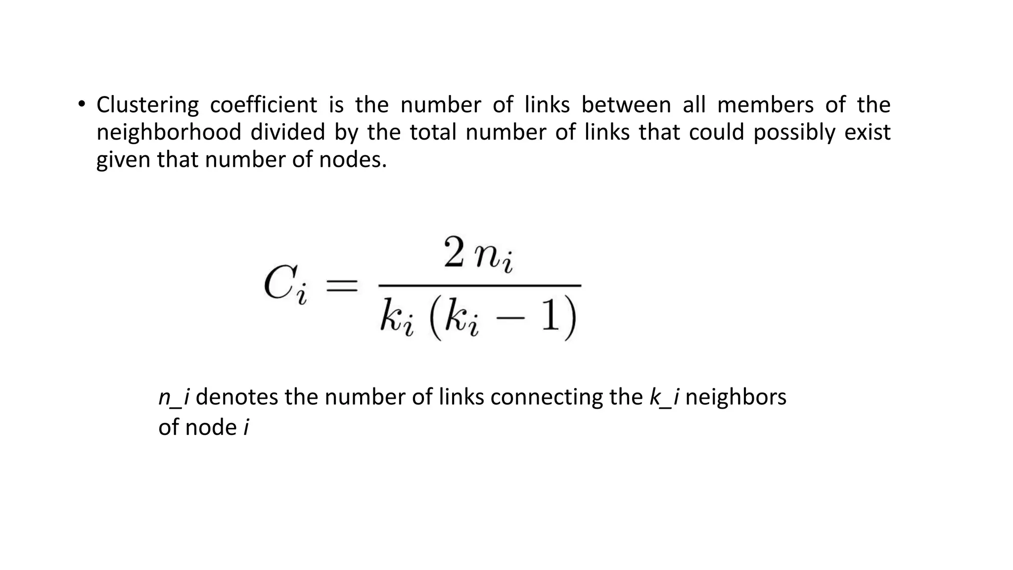 Clustering coefficient | PPT