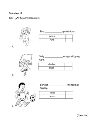 YEAR 1 ENGLISH TEST 2017 | DOCX