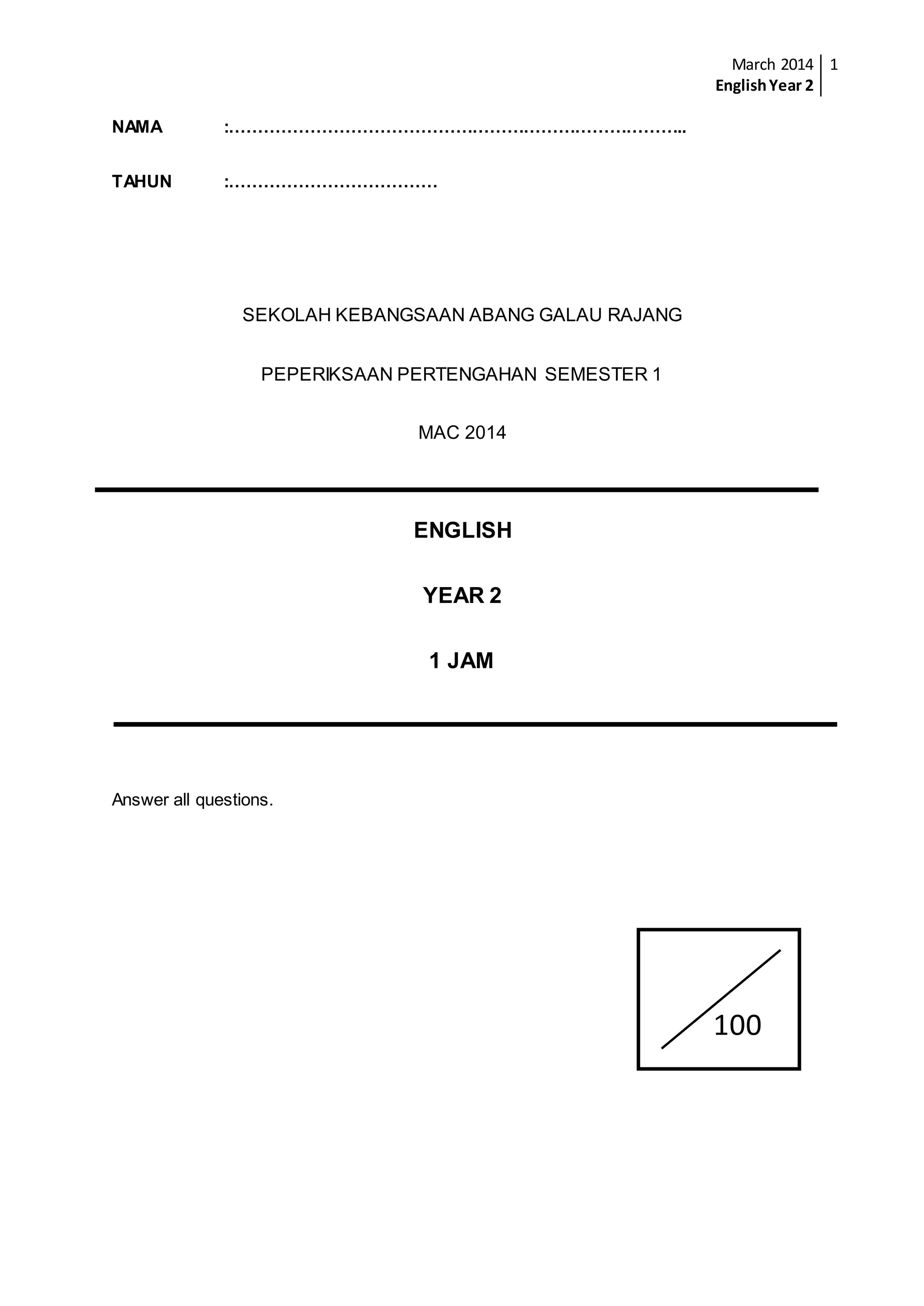 Bi year 2 1st mid term | PDF