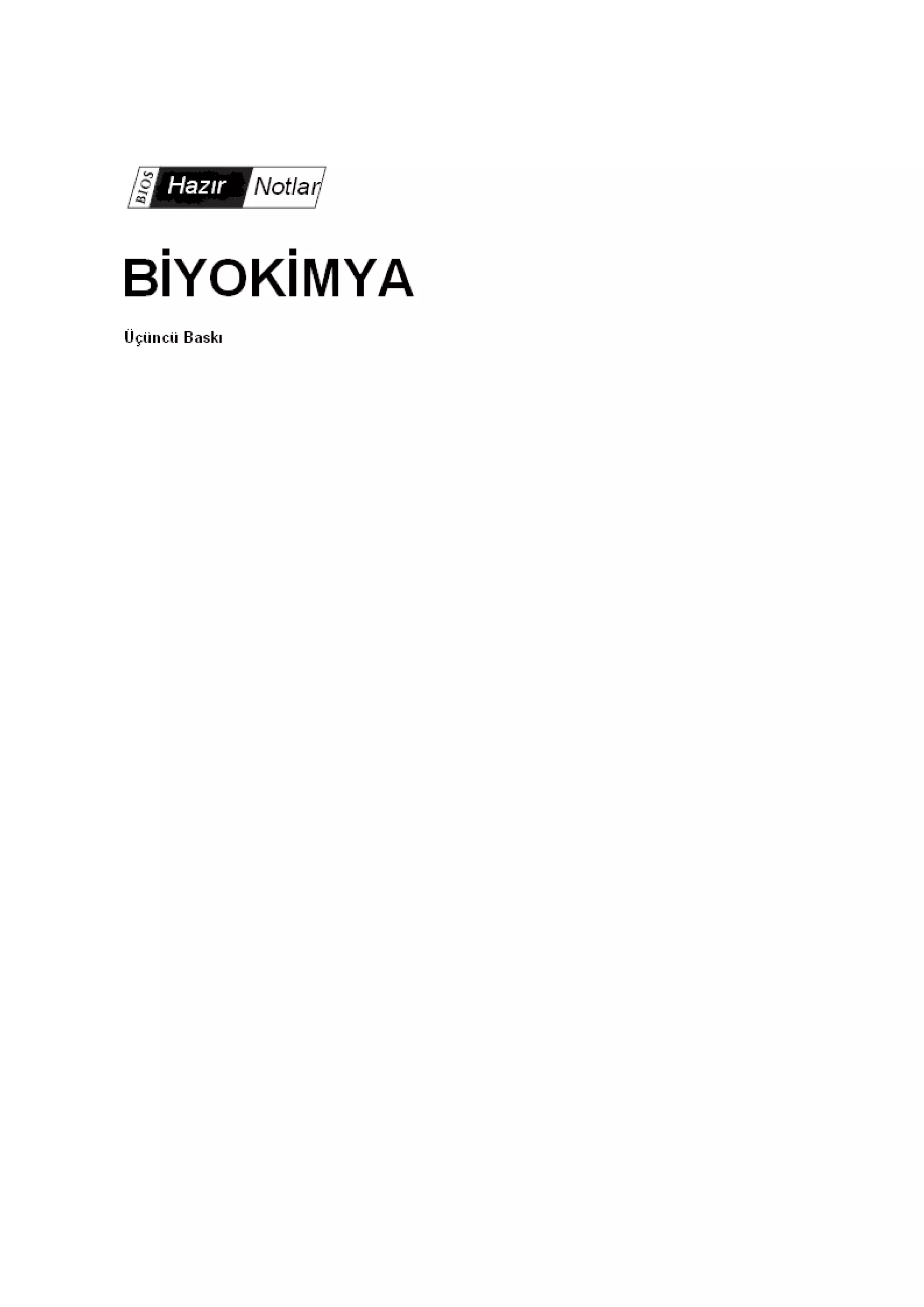 Biyokimya (hazir notlar) | PDF