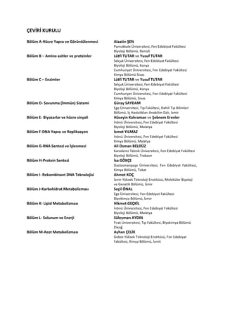 Biyokimya (hazir notlar) | PDF