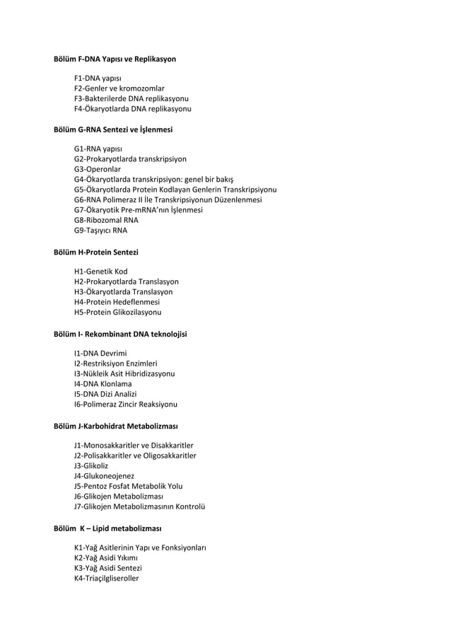 Biyokimya (hazir notlar) | PDF