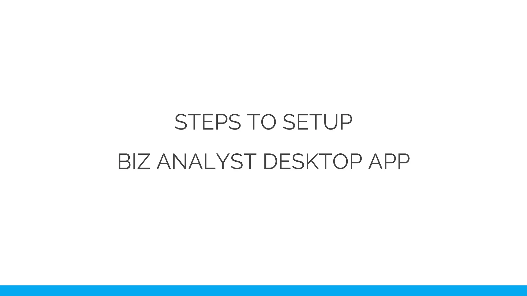 Biz Analyst Desktop App Setup | PDF