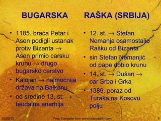 Povijest: Bizant, balkanke i slavenske zemlje | PPT