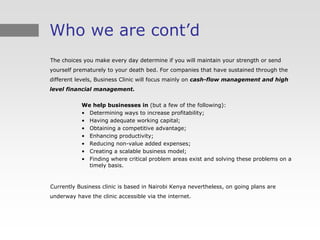 Biz Clinic Profile Final | PDF | Management Consulting Industry ...