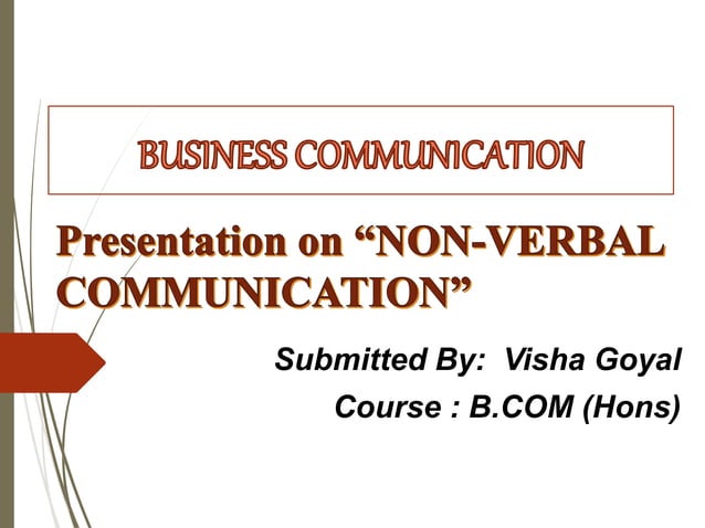 Non verbal communication | PPT
