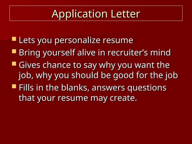 Biz Com Power Point CV and Application Letter.ppt