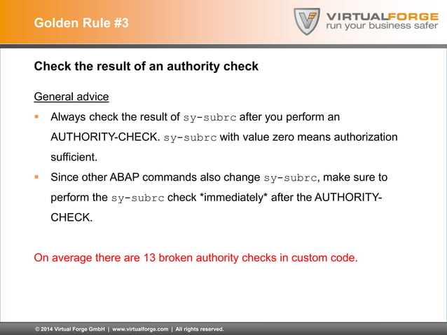 10 GOLDEN RULES FOR CODING AUTHORIZATION CHECKS IN ABAP | PPTX