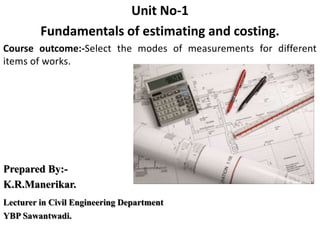 Fundamentals of estimating_and_costing | PPT