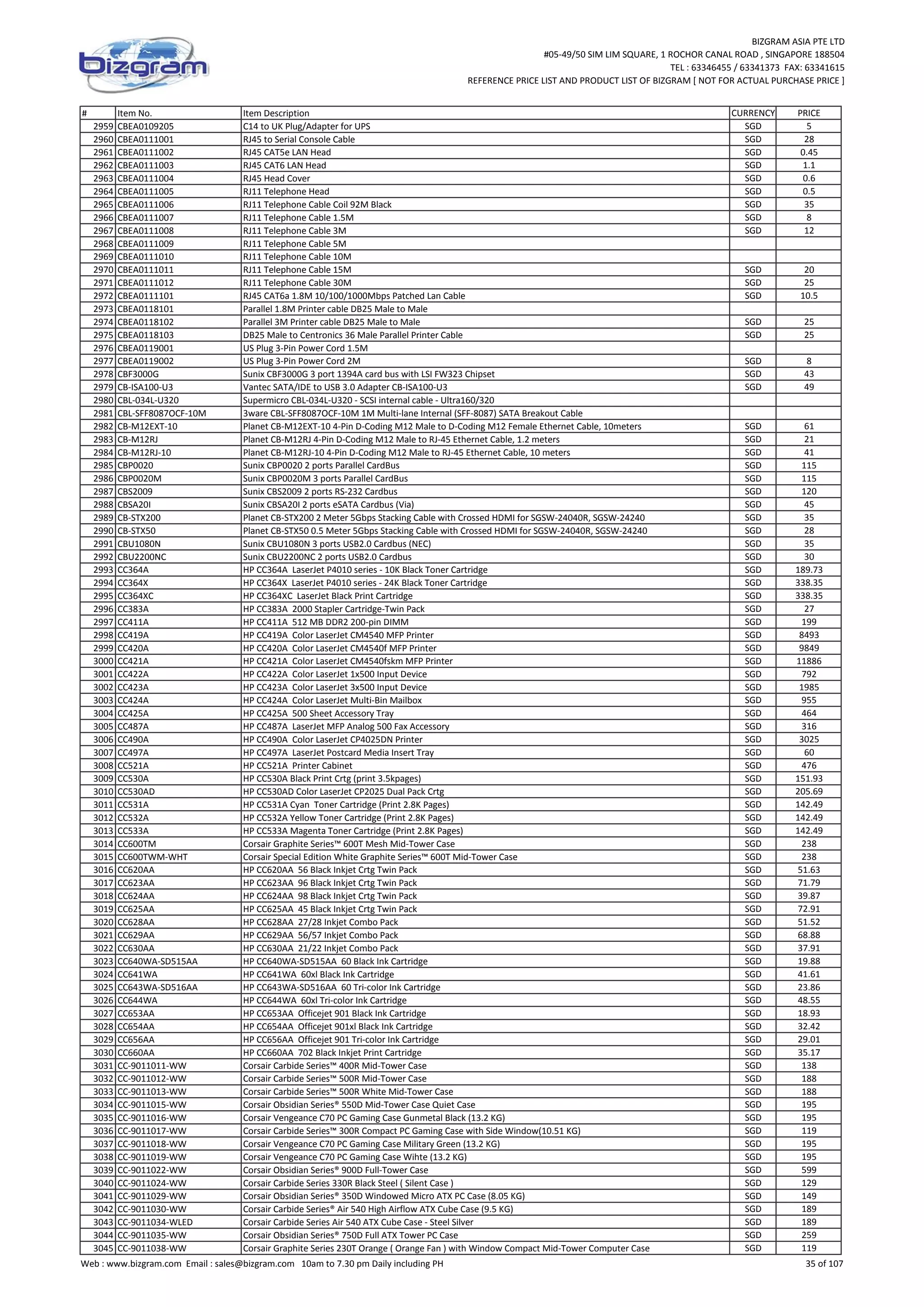 Bizgram complete product listing | PDF