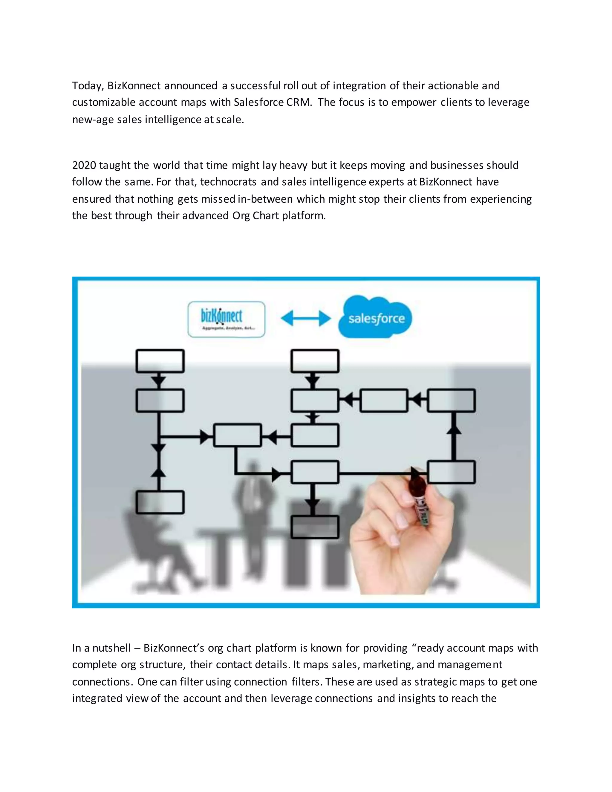 Bizkonnect account maps now fully integrated with your salesforce crm | DOCX