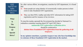 GST Special Verification Drive | PPTX