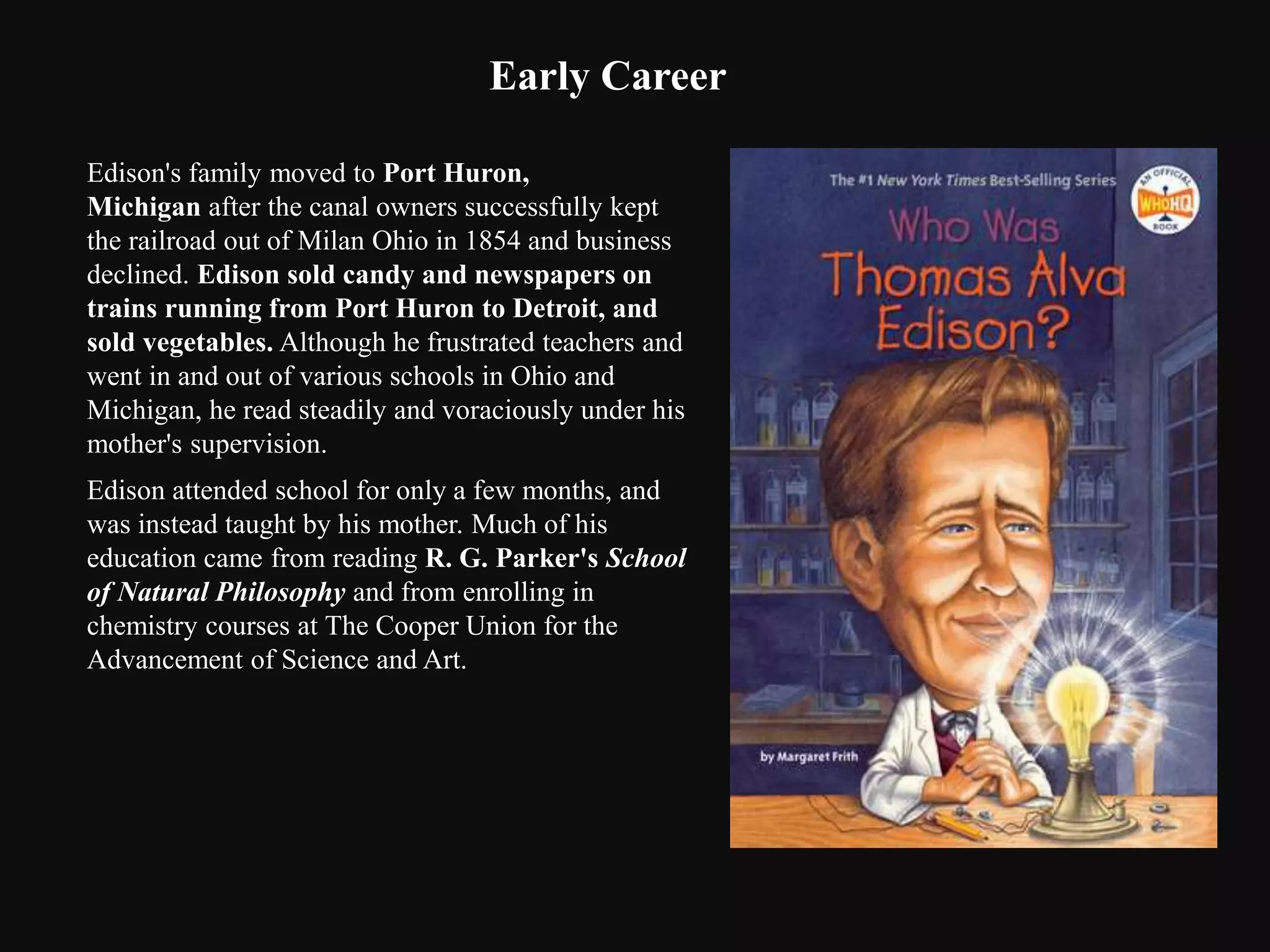 Thomas Alva Edison Short Biography | PPTX