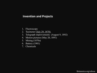 Thomas Alva Edison Short Biography | PPTX