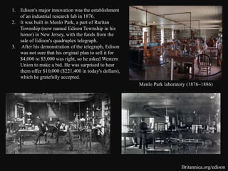 Thomas Alva Edison Short Biography | PPT