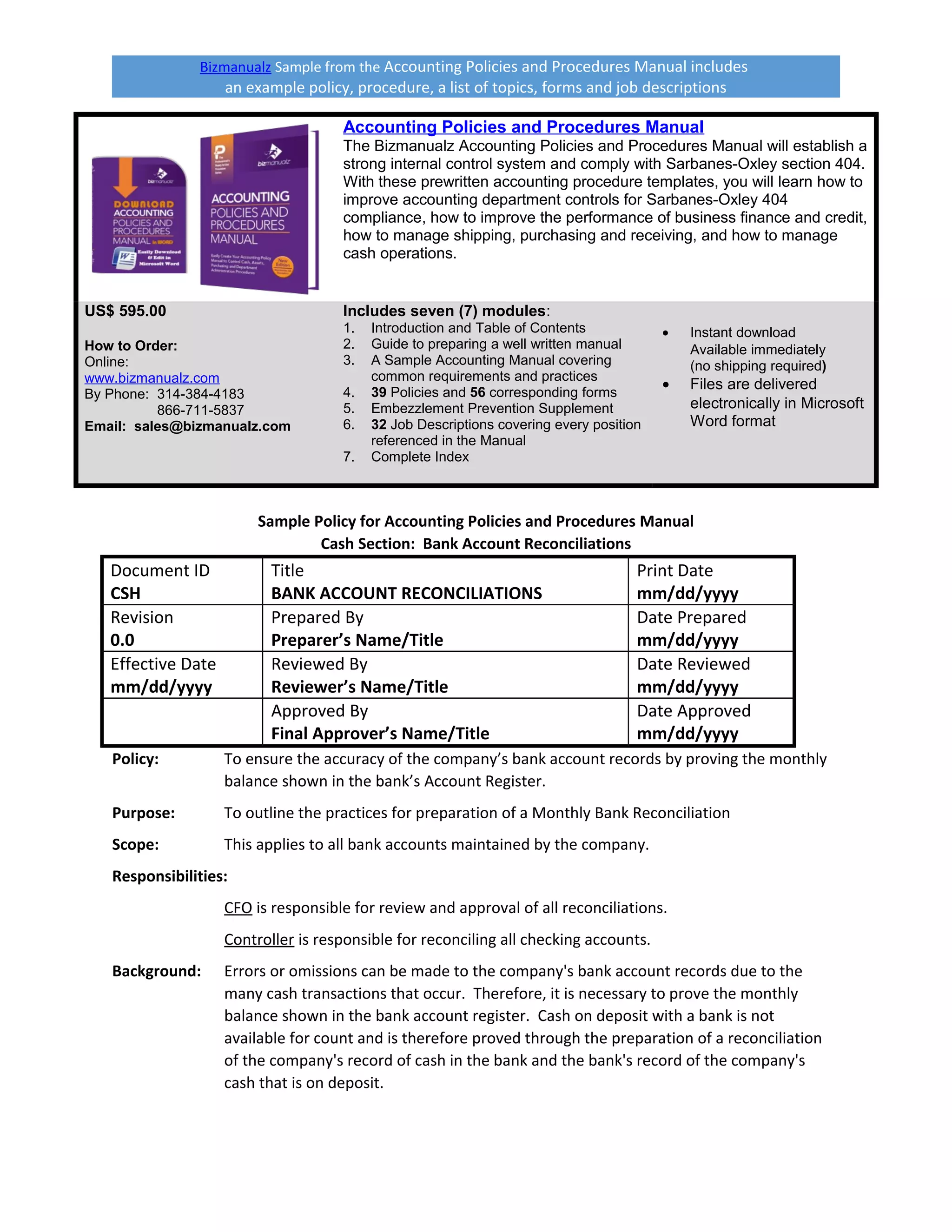 Bizmanualz accounting-policies-and-procedures-sample | DOC