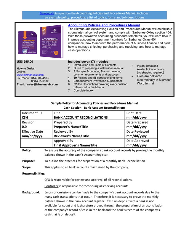 Bizmanualz accounting-policies-and-procedures-sample | PDF